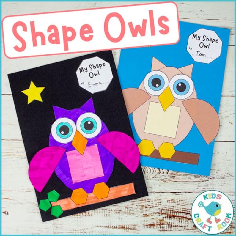Shape Owl Craft: Printable Shapes Activity (PDF Pattern) - Etsy