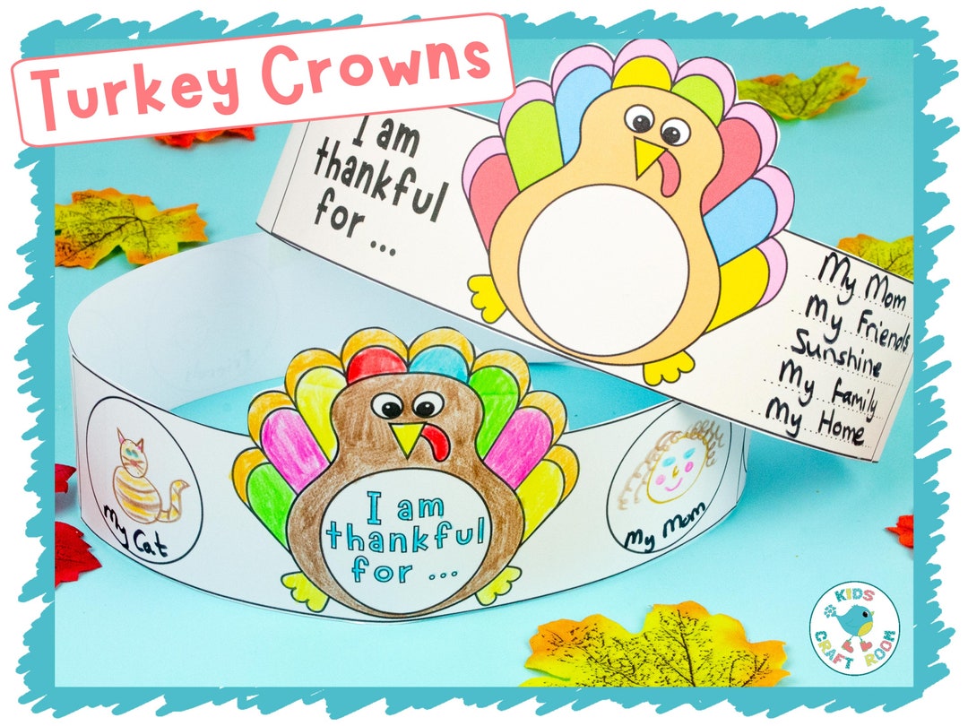 I Am Thankful Turkey Crowns - Etsy UK