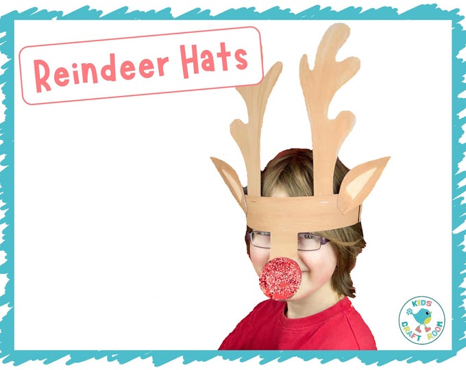 Reindeer Paper Crown Printable - Etsy Canada