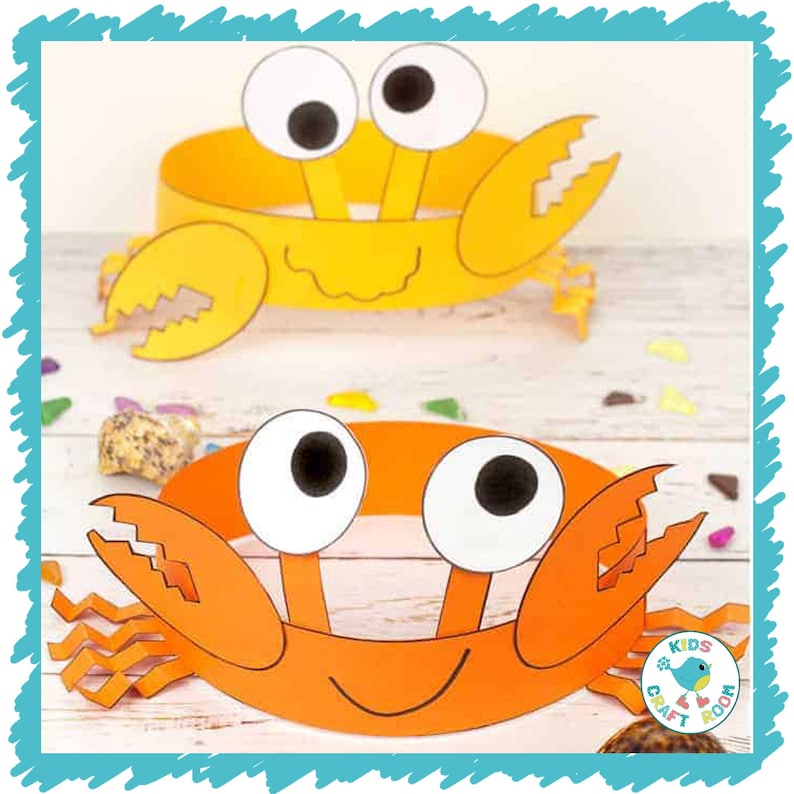 Crab Hats: Printable Craft Template (digital Download) - Etsy