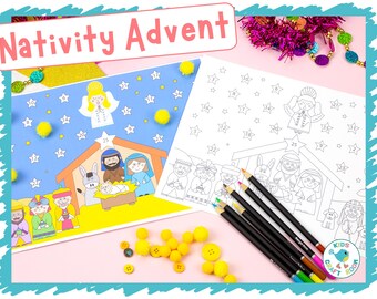 Nativity Advent Calendar Christmas Countdown for Kids digital Product ...