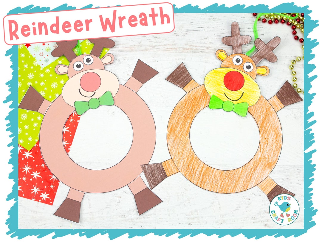 Reindeer Wreath - Christmas Wreath - Reindeer Craft - Christmas Craft ...