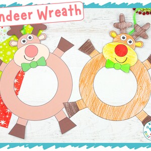 Reindeer Wreath - Christmas Wreath - Reindeer Craft - Christmas Craft ...