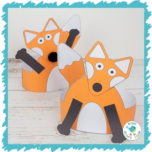 Fox Hats: Printable Craft Template (digital Download) - Etsy