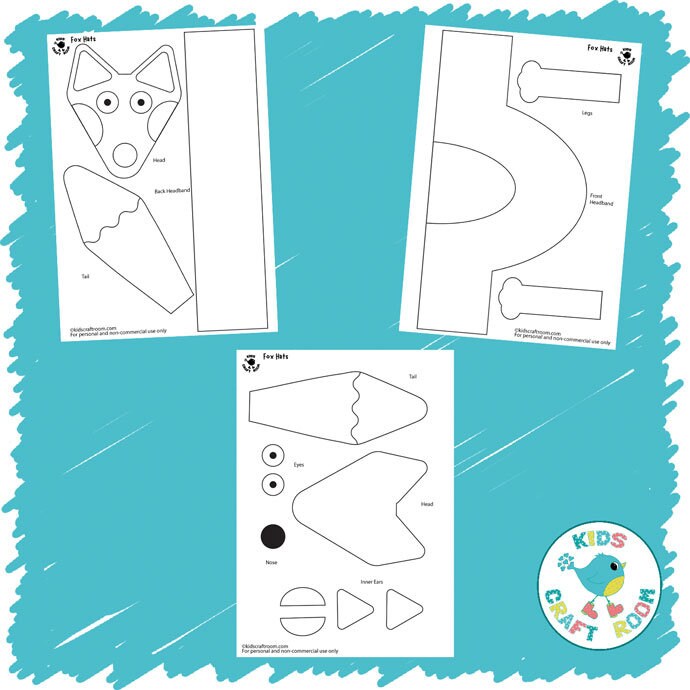 Fox Hats: Printable Craft Template (digital Download) - Etsy