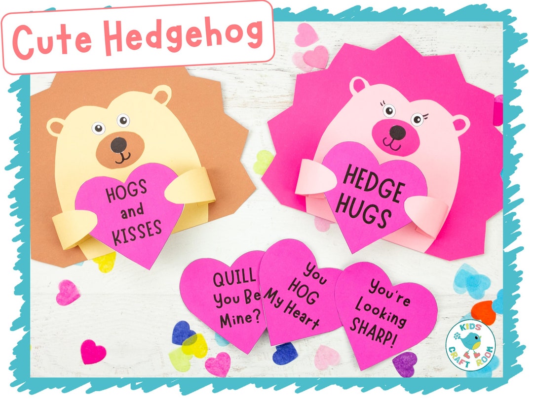 Cute Hedgehog Valentine Craft for Kids - Etsy