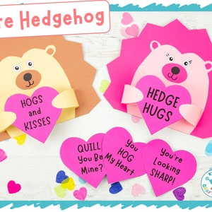 Cute Hedgehog Valentine Craft for Kids - Etsy