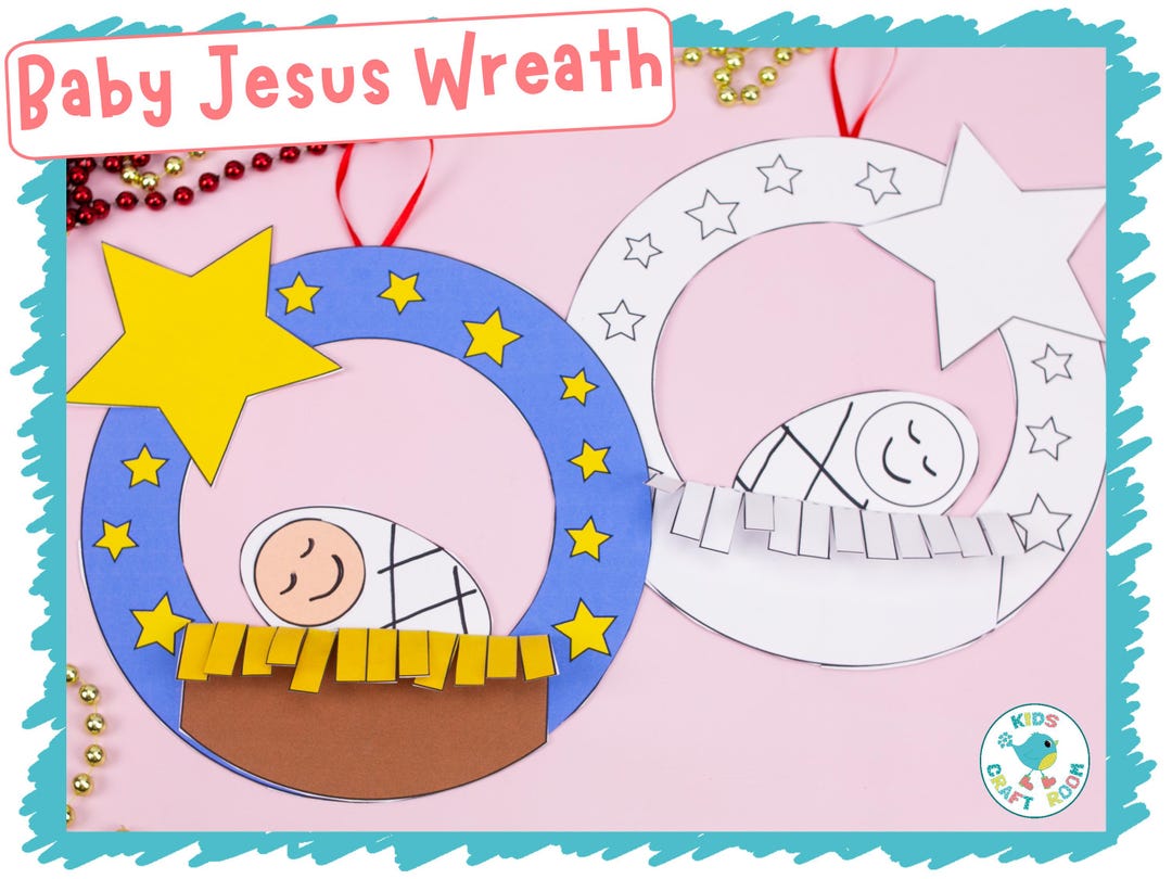 Sweet Baby Jesus Wreath - Religious Christmas Craft for Kids - Etsy