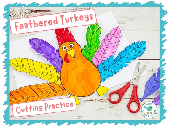 Feathered Turkeys Cutting Practice | Etsy
