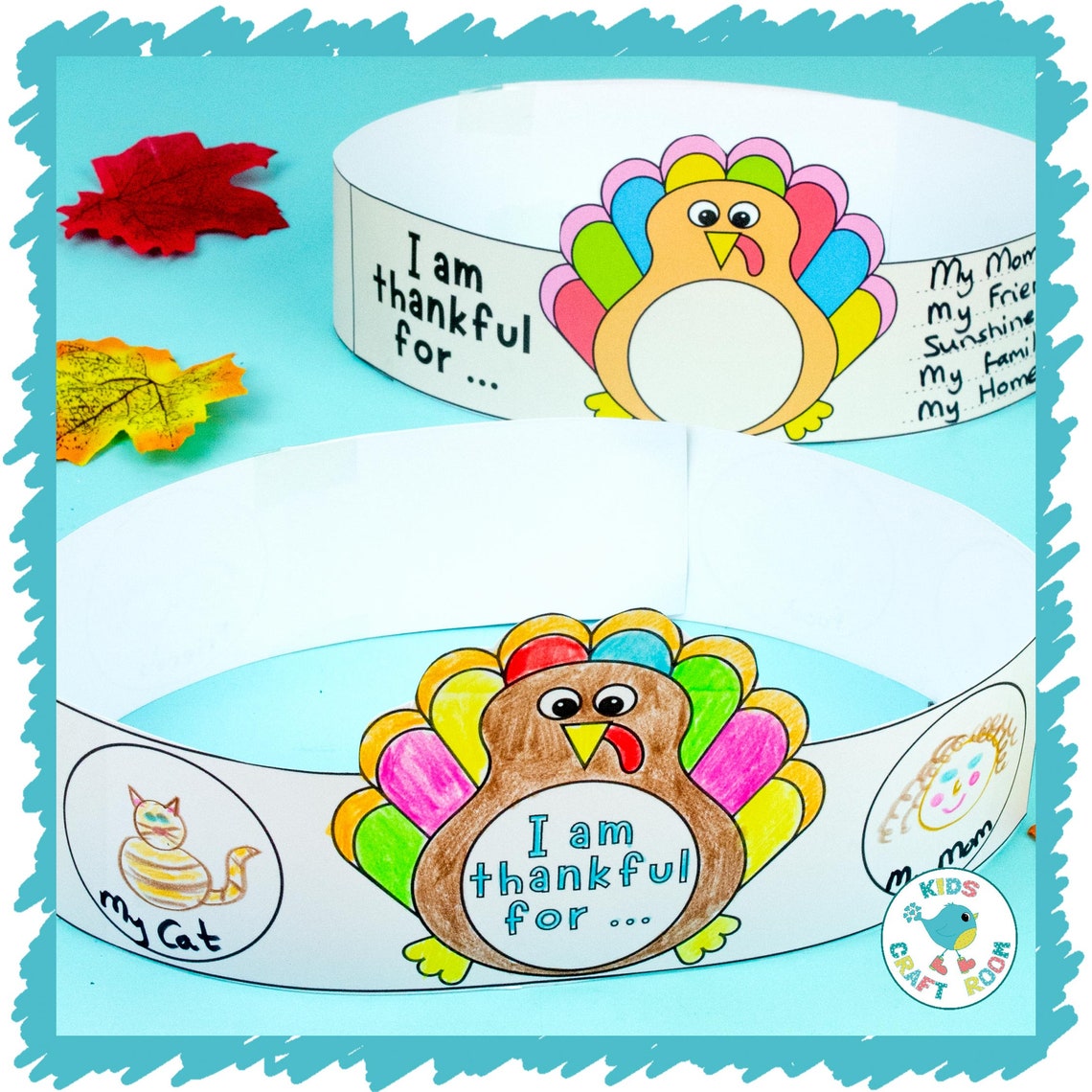 I Am Thankful Turkey Crowns - Etsy