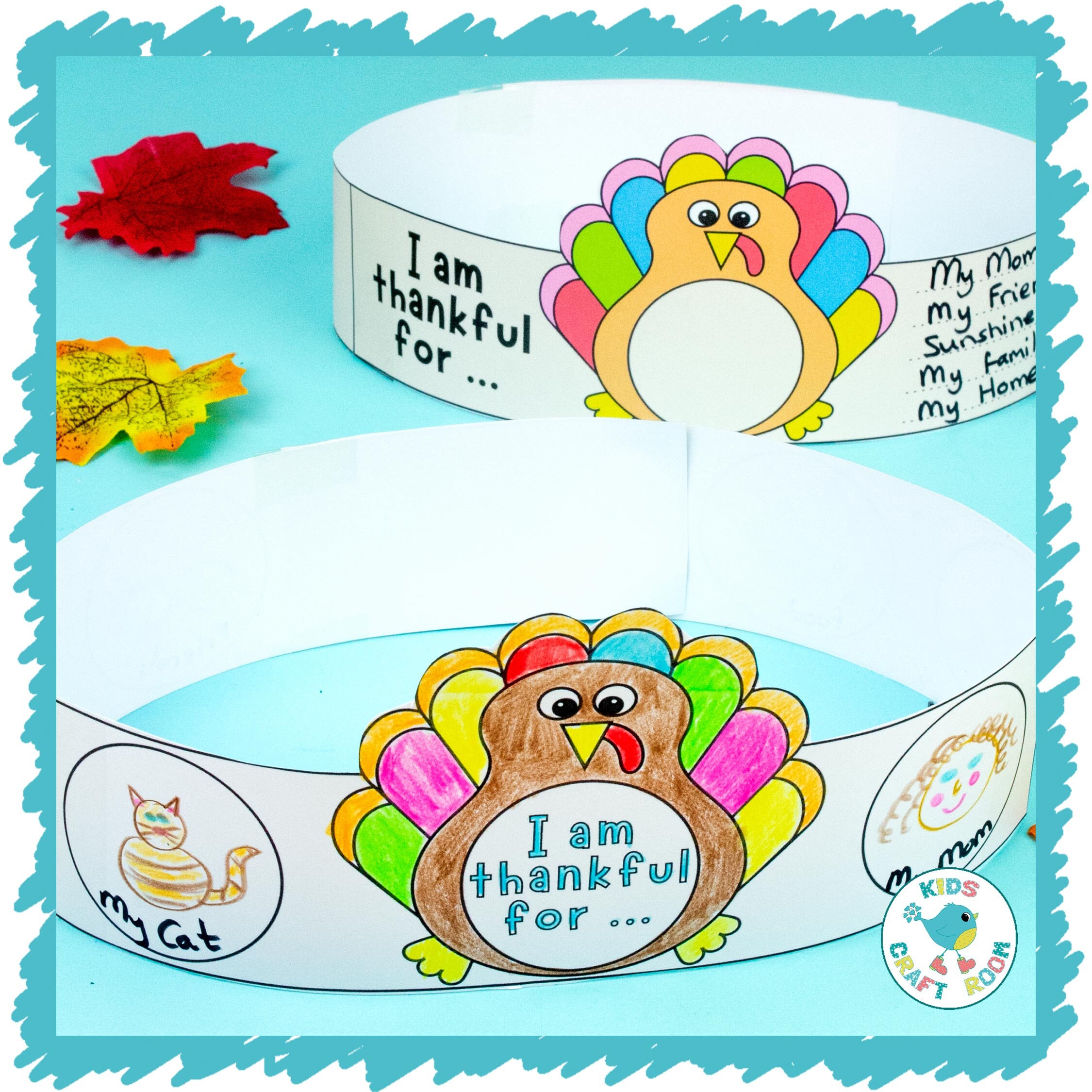 I Am Thankful Turkey Crowns - Etsy