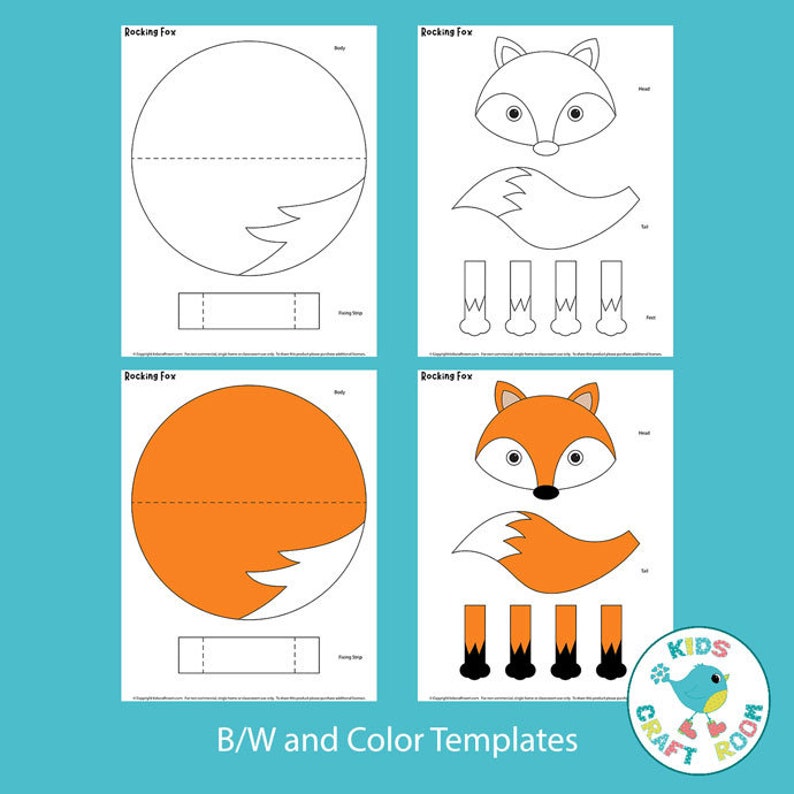 Rocking Fox Craft for Kids - Etsy