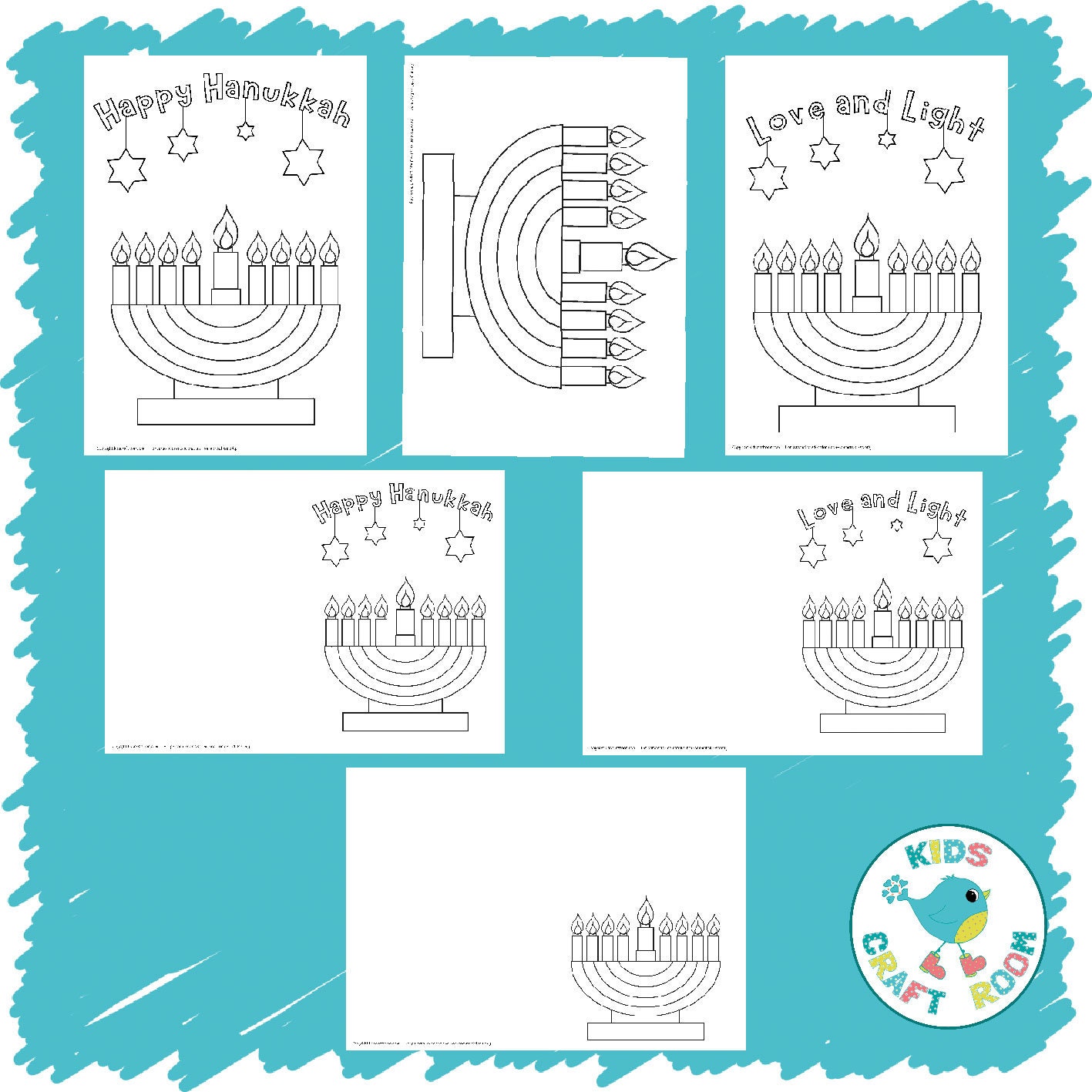 3D Menorah Craft and Hanukkah Cards - Etsy