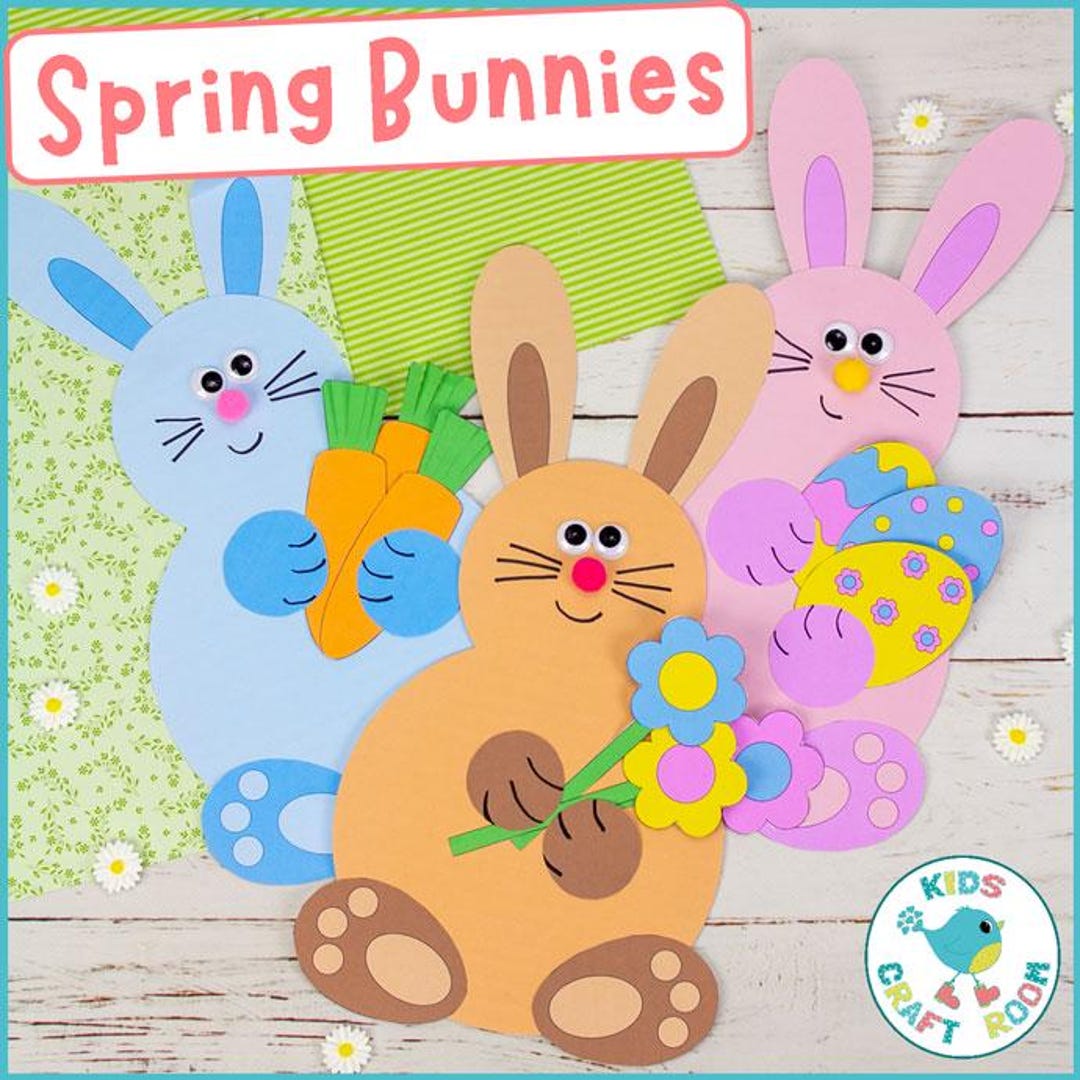 Spring Bunny Craft: Printable Easter Template (PDF) - Etsy