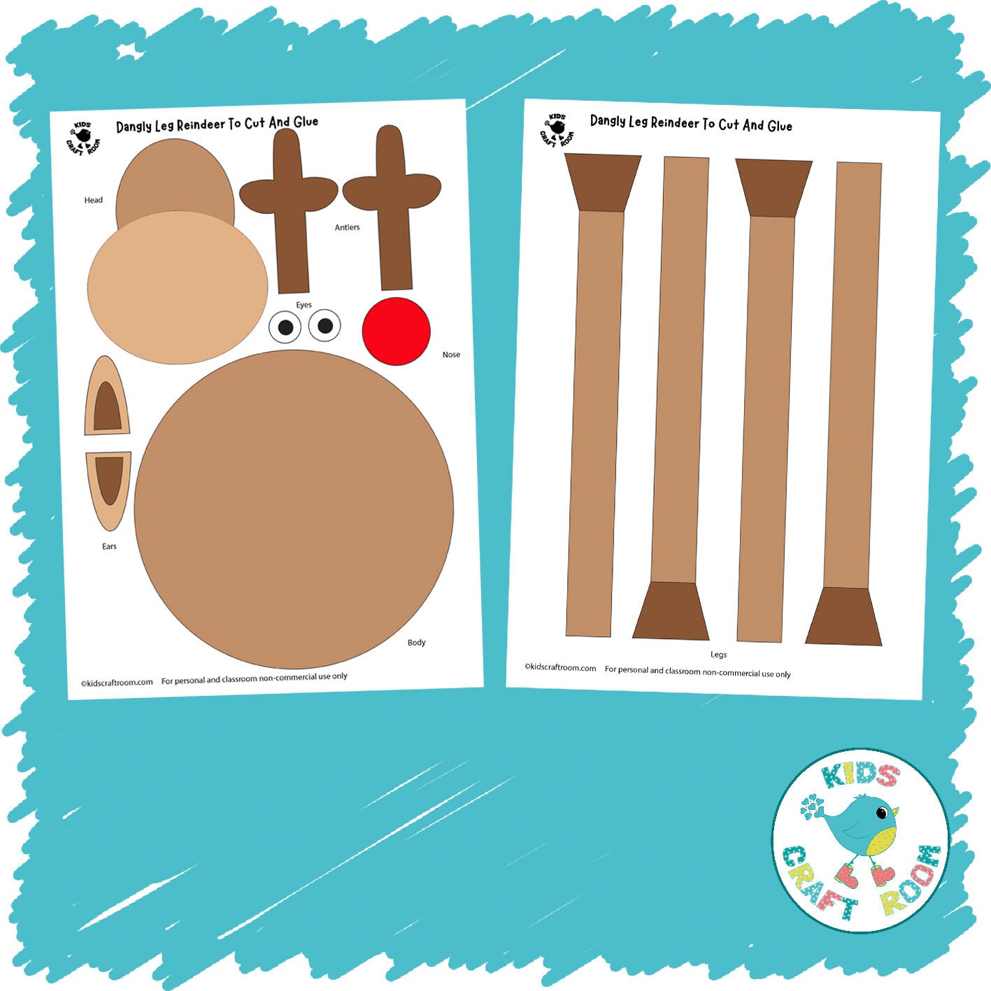 Dangly Legged Reindeer Craft for Kids - Etsy