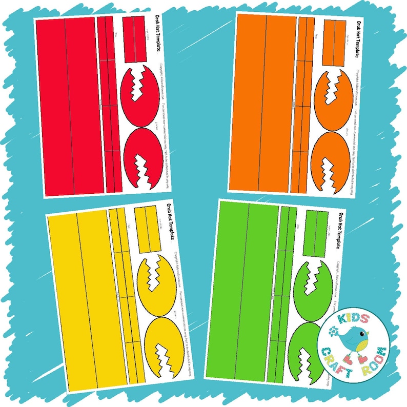 Crab Hats: Printable Craft Template (digital Download) - Etsy