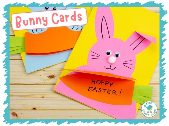 Easter Bunny and Carrot Cards - Etsy