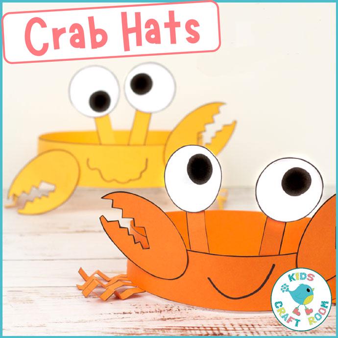 Crab Hats: Printable Craft Template (digital Download) - Etsy