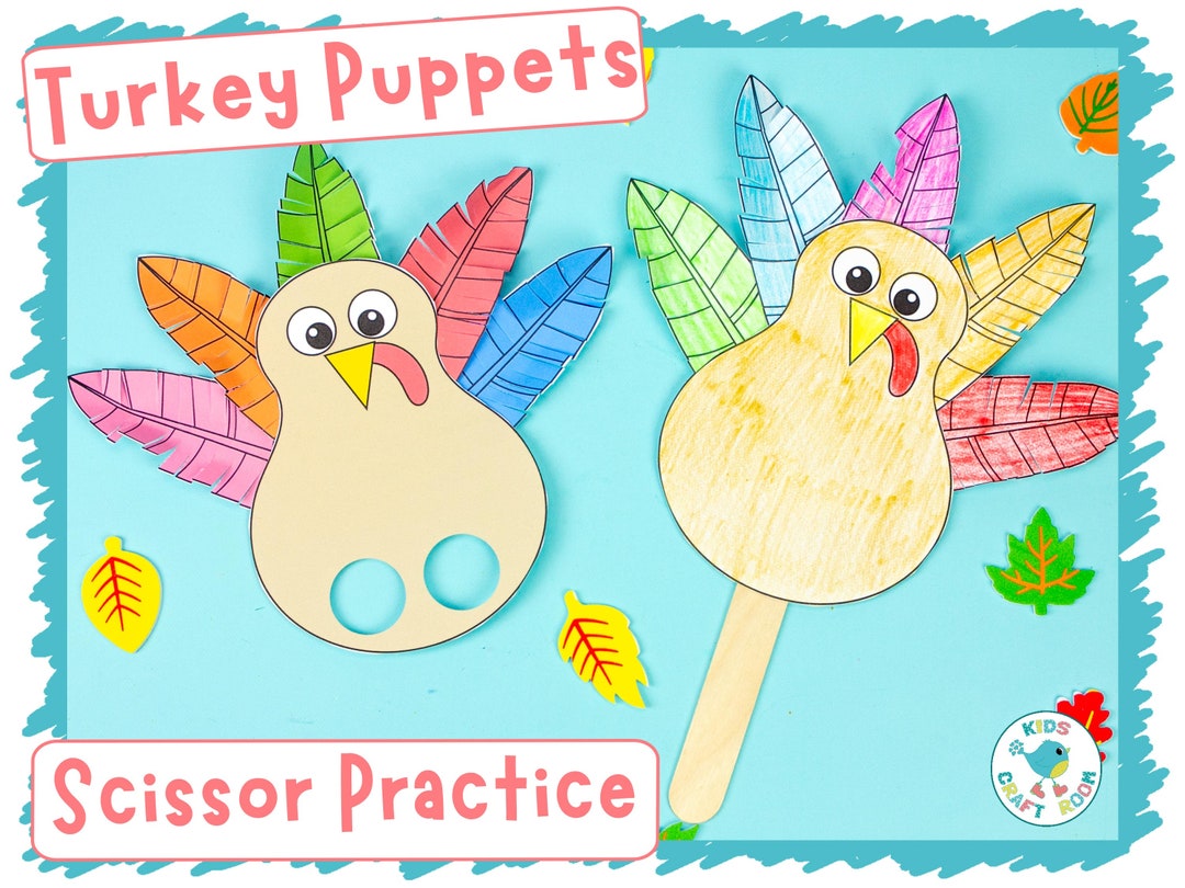 Scissor Practice Turkey Puppets - Etsy