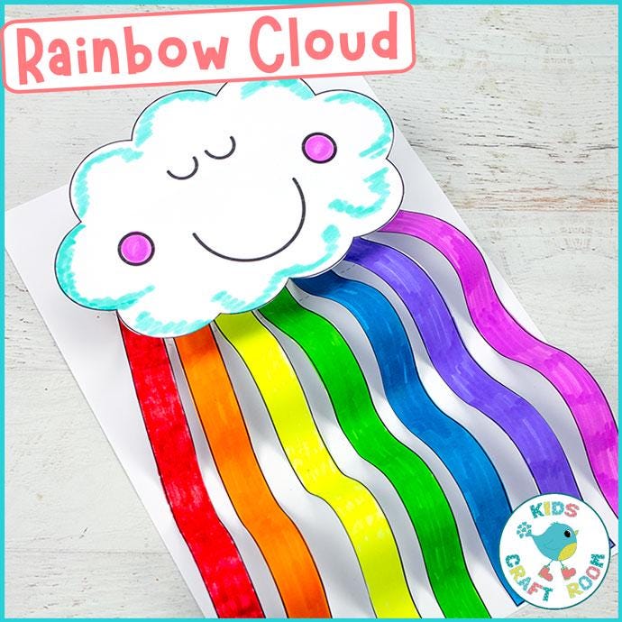 Rainbow Cloud Craft for Kids - Etsy