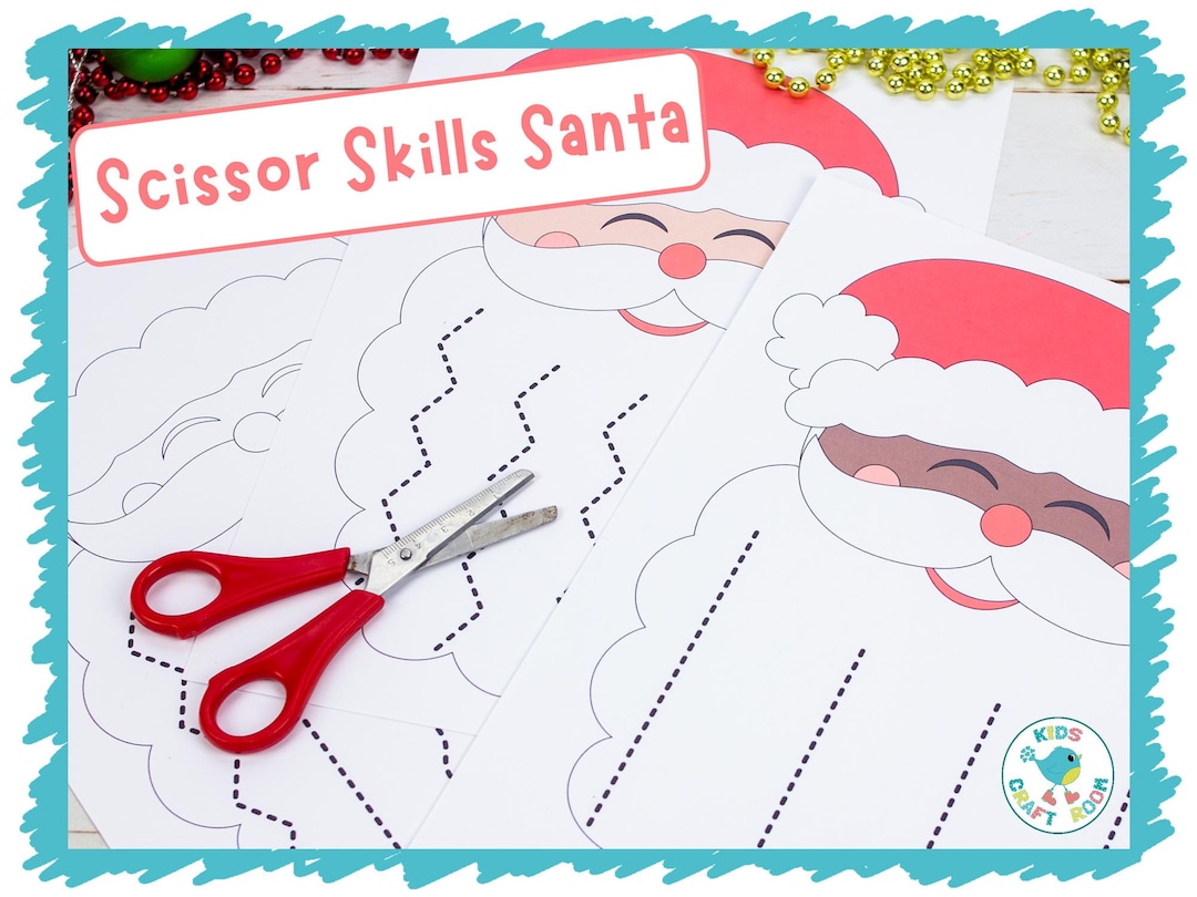 Santa Beard Scissor Skills Christmas Activity - Etsy