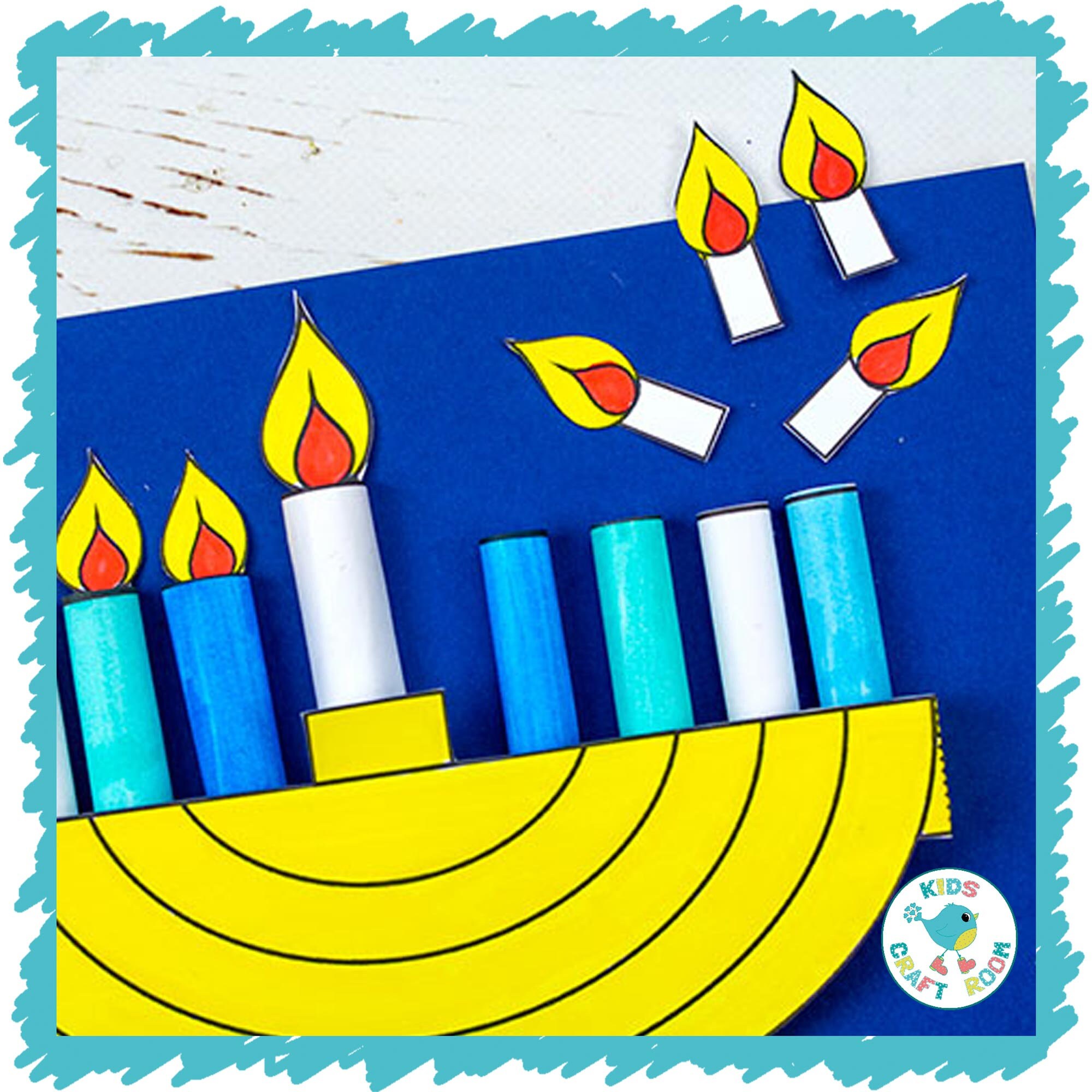 3D Menorah Craft and Hanukkah Cards - Etsy