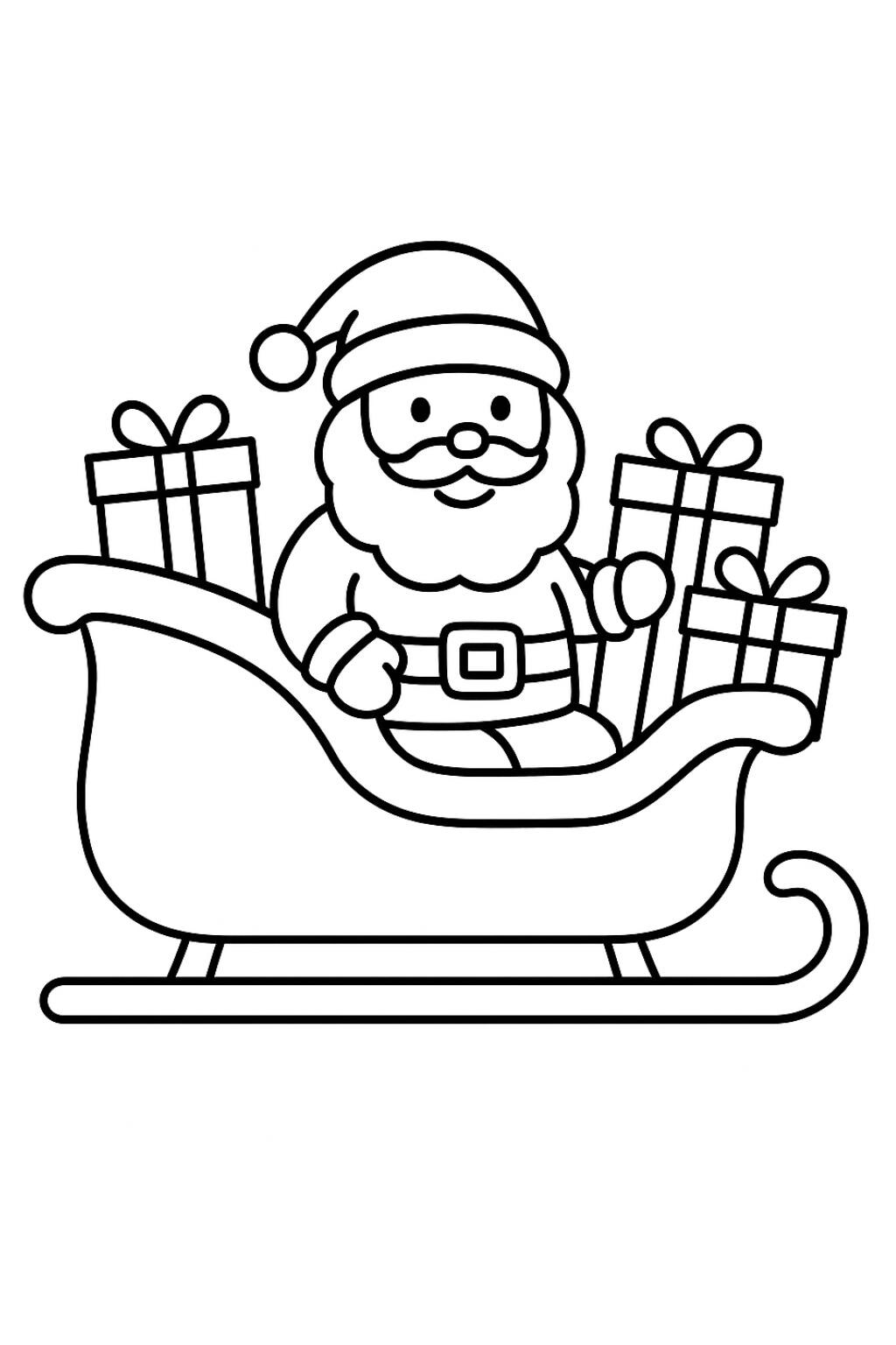 Santa’s Sleigh Coloring Page – Printable Christmas Activity for Kids ...