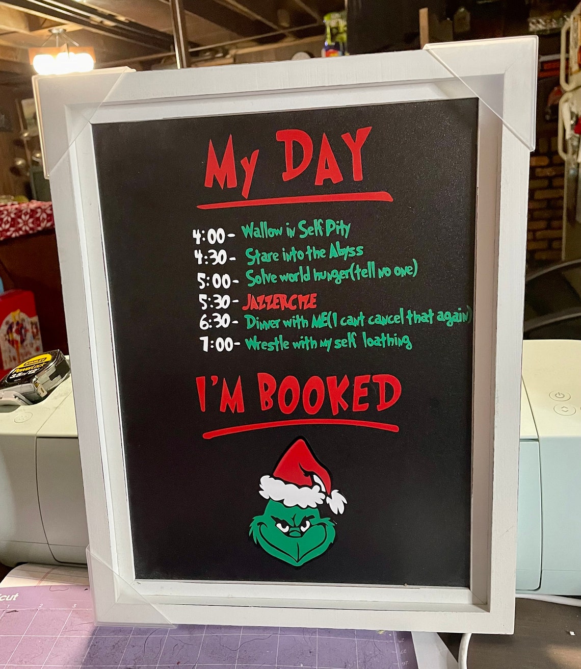 Grinch Schedule Decor - Funny Christmas Countdown Sign - Holiday Wall ...