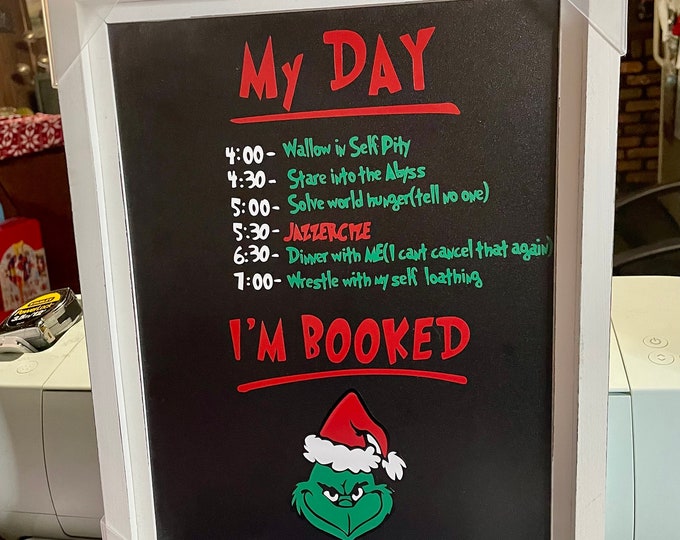 Grinch Schedule Decor - Funny Christmas Countdown Sign - Holiday Wall ...