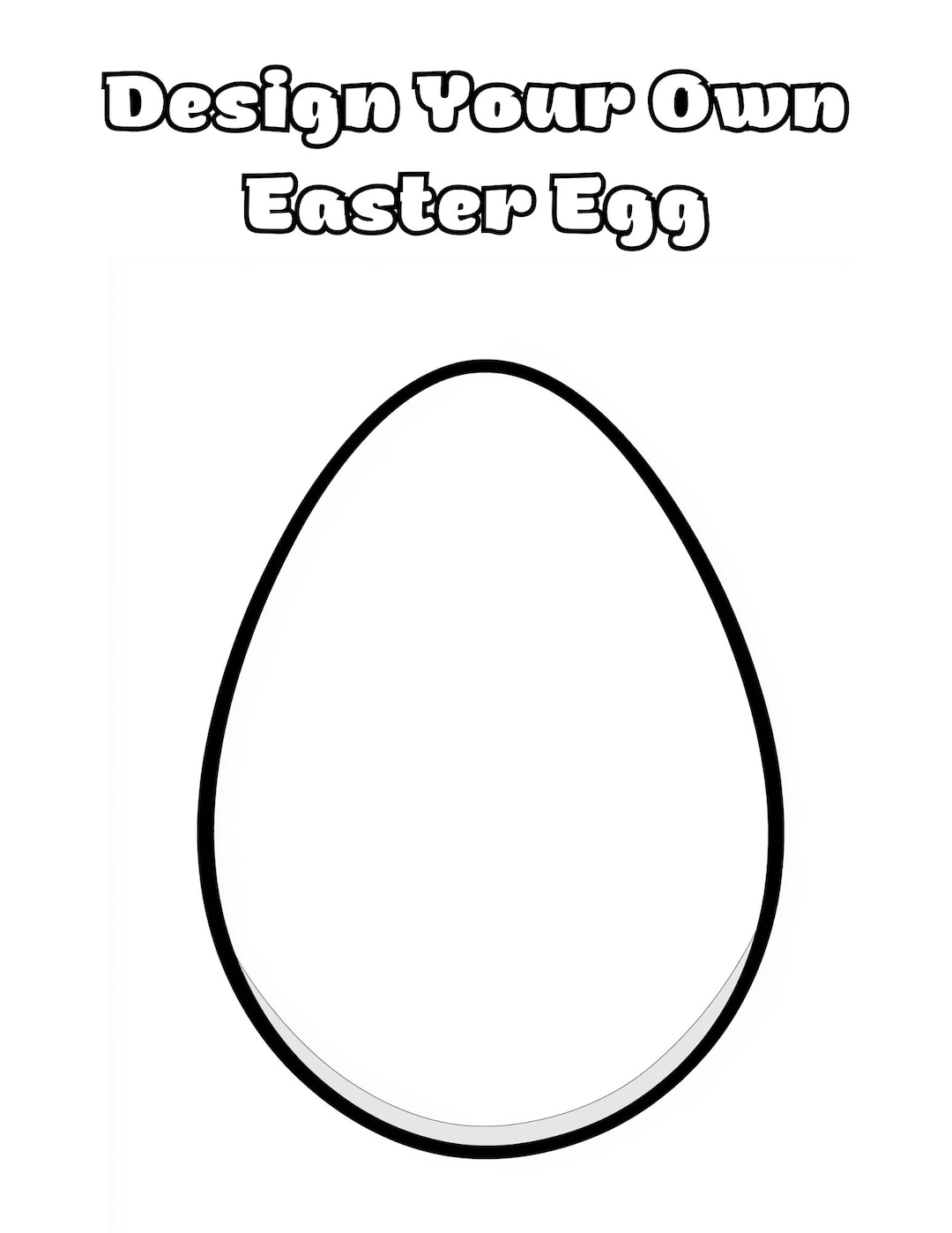 Custom Easter Egg Coloring Page - DIY Printable Activity for All Ages ...