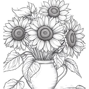 Sunflower Coloring Sheets Collection - Digital Download Pack - Etsy