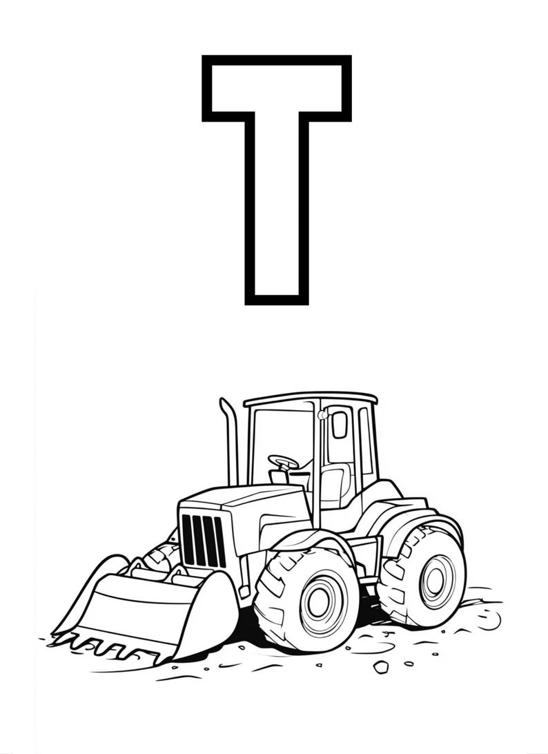 Tractor Coloring Page | Printable Farm Vehicle Coloring Sheet - Etsy