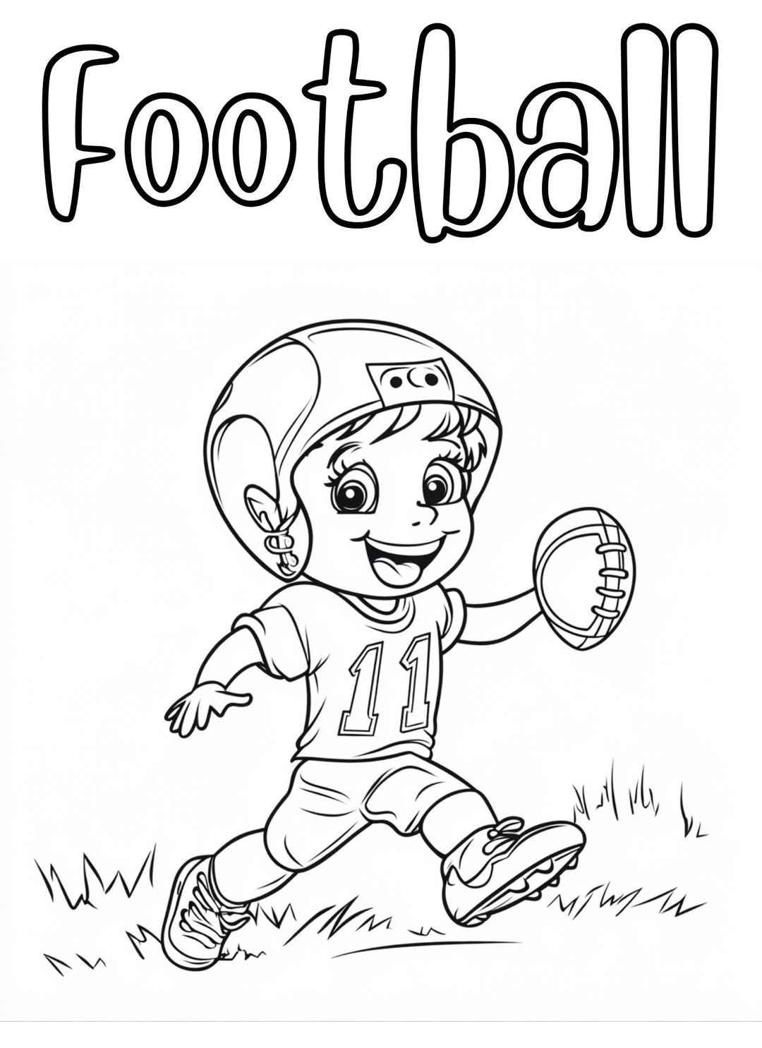 Football Coloring Page - Etsy