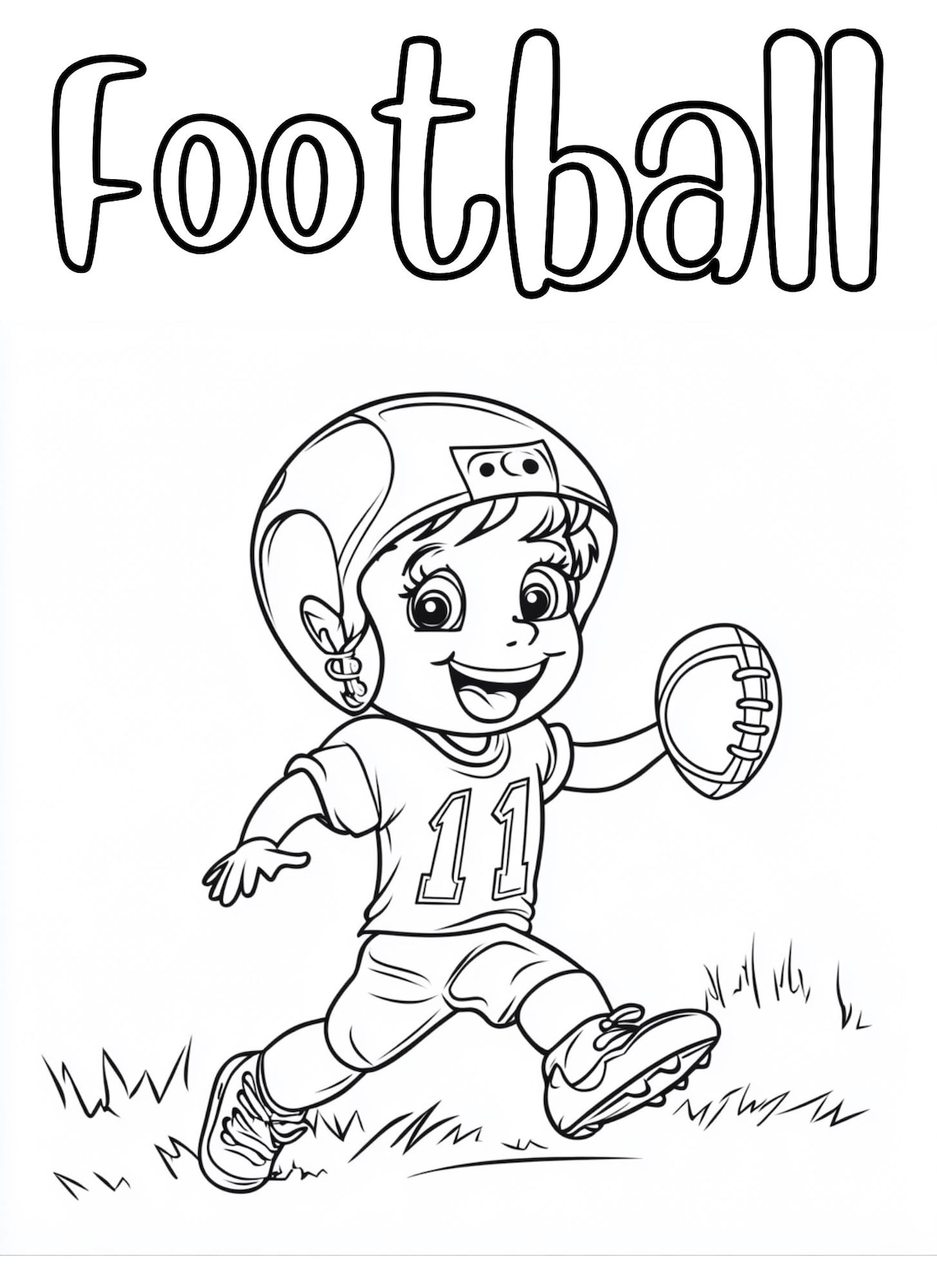 Football Coloring Page - Etsy