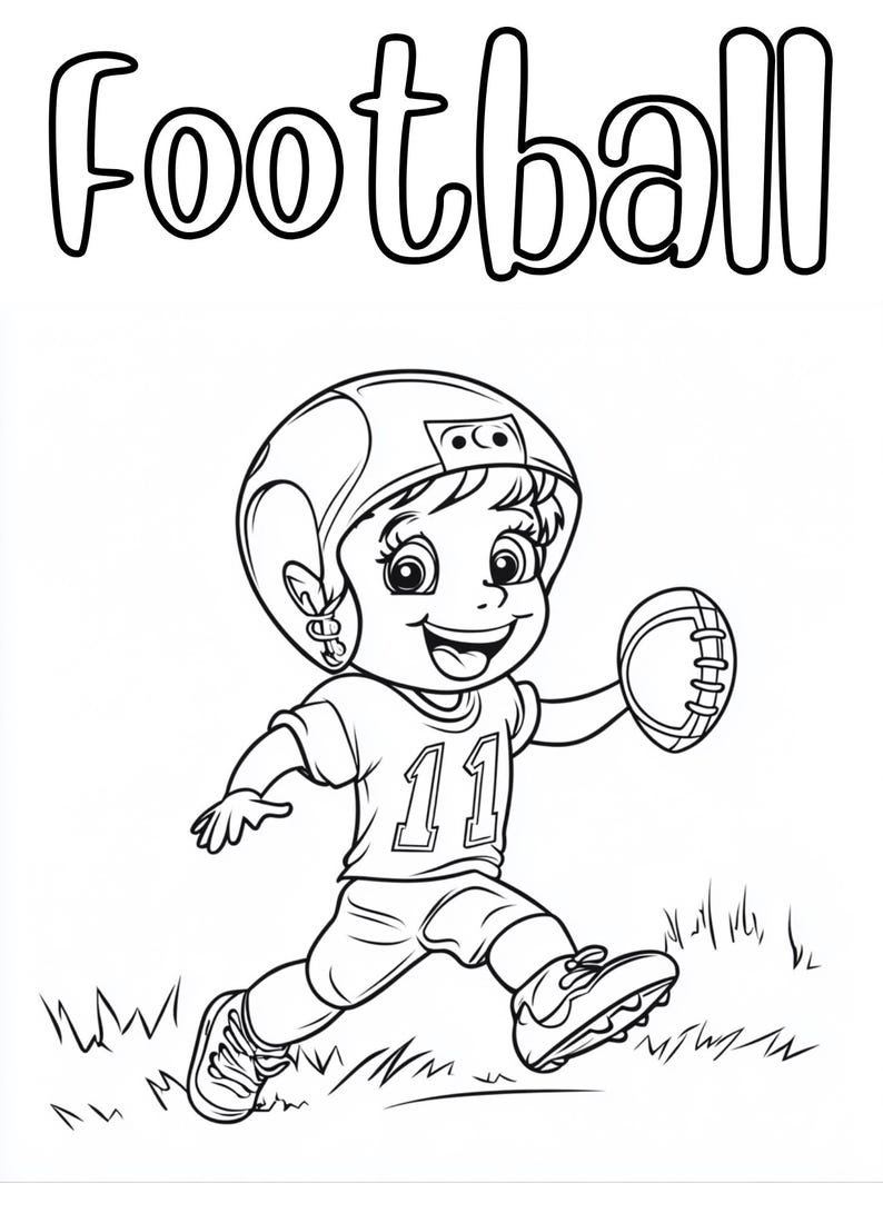 Football Coloring Page - Etsy
