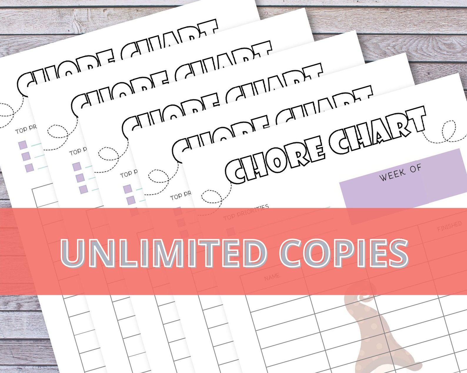 Printable Chore Chart | Gnomes Chore Chart | Organization | Instant ...