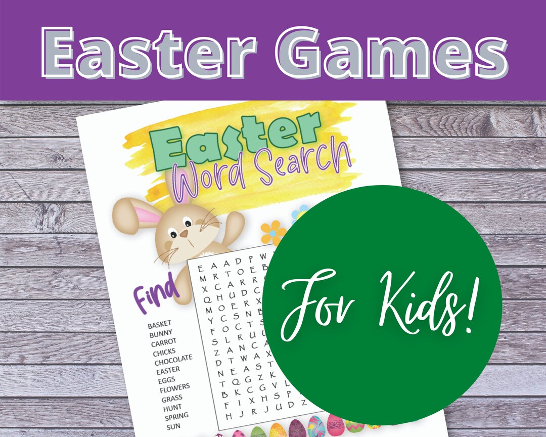 EASTER GAMES for Kids Printable Maze Egg Coloring Word Search Egg Hunt ...