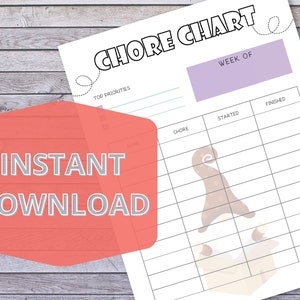 Printable Chore Chart Gnomes Chore Chart Organization - Etsy