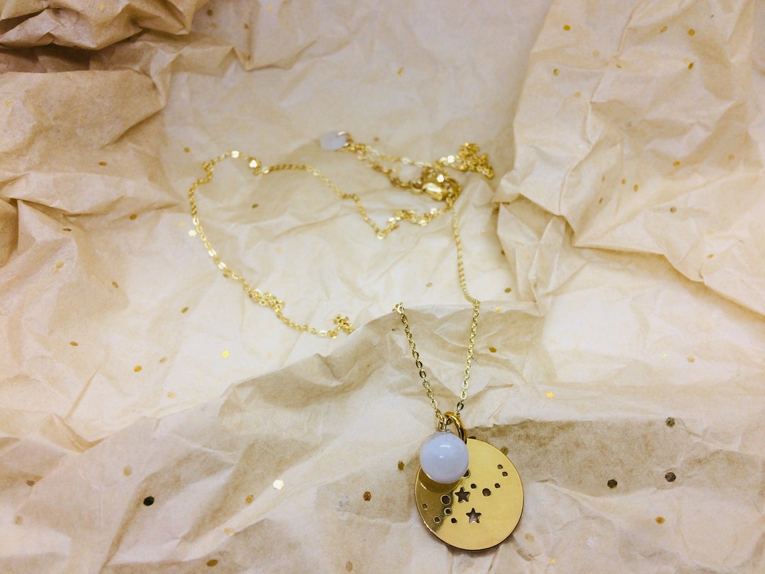 Golden Necklace With Fine Gold, Medal Representing the Constellation of ...
