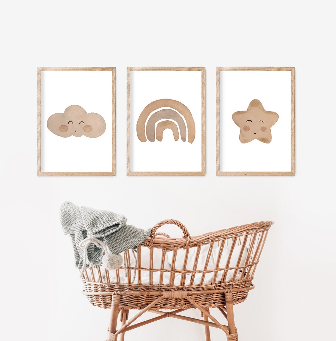 Neutral Rainbow Nursery Printable Art | Boho Wall Decor | Baby Girl ...