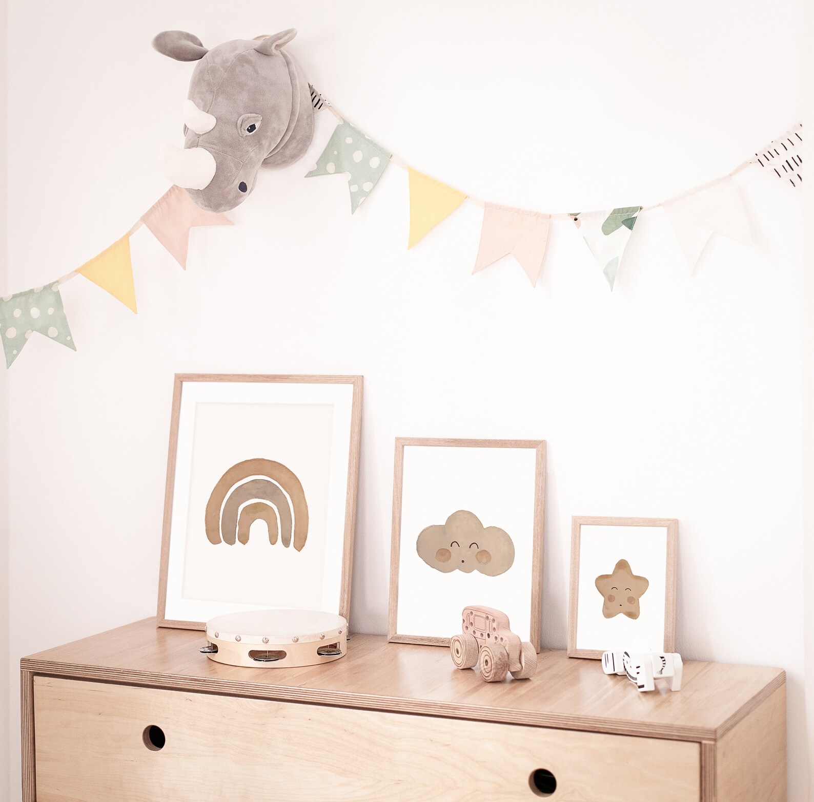 Neutral Rainbow Nursery Printable Art Boho Wall Decor Baby Girl Nursery ...