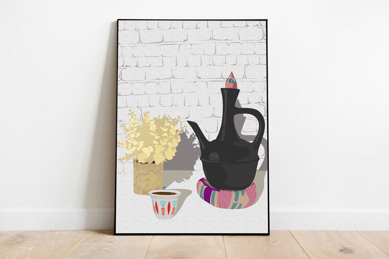 Digital Ethiopian JEBENA PRINT Jebena Art Print, Canvas Art Print ...