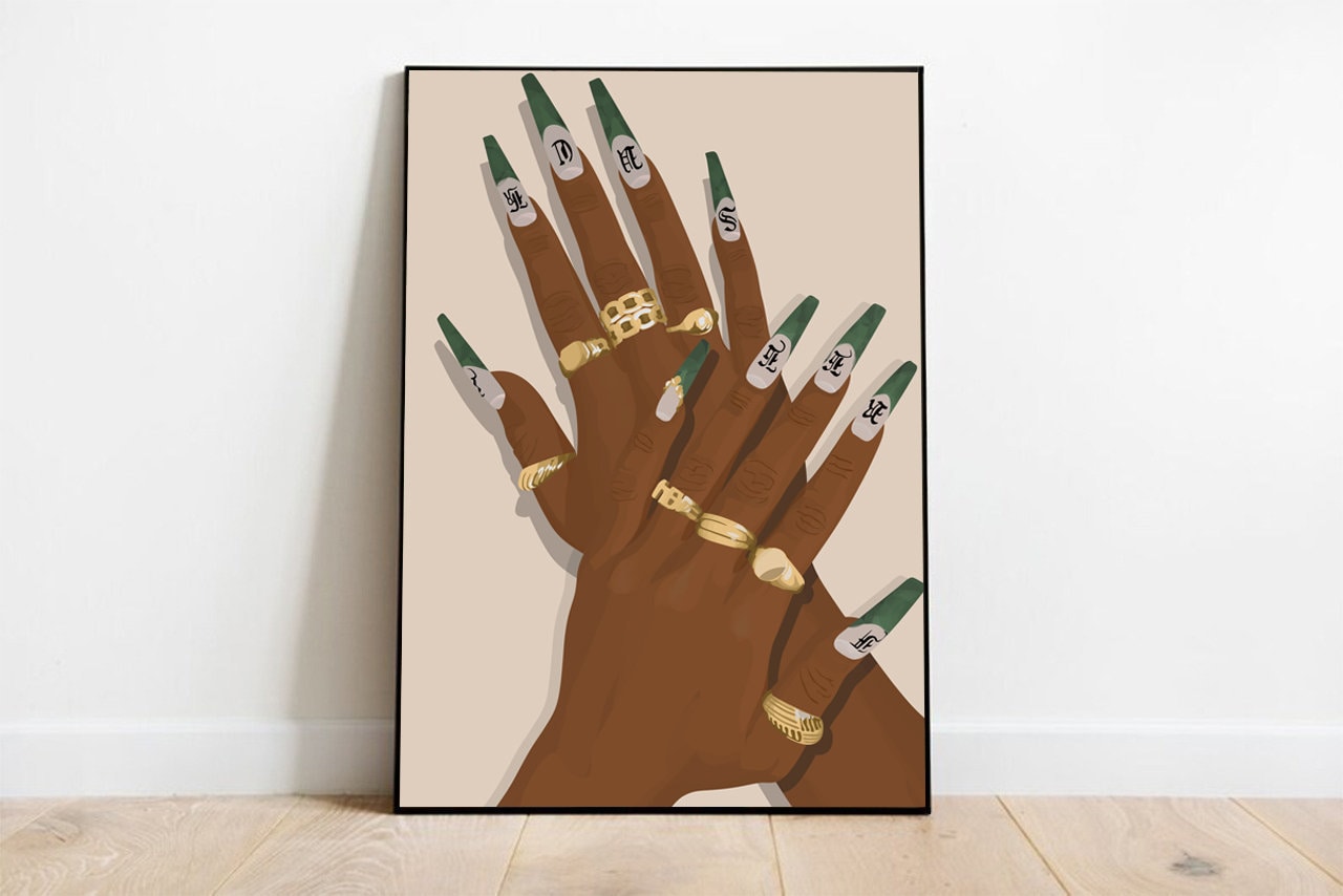 Digital Art, Black Art, Afro Art, Black Woman Art, Black Hand Poster ...