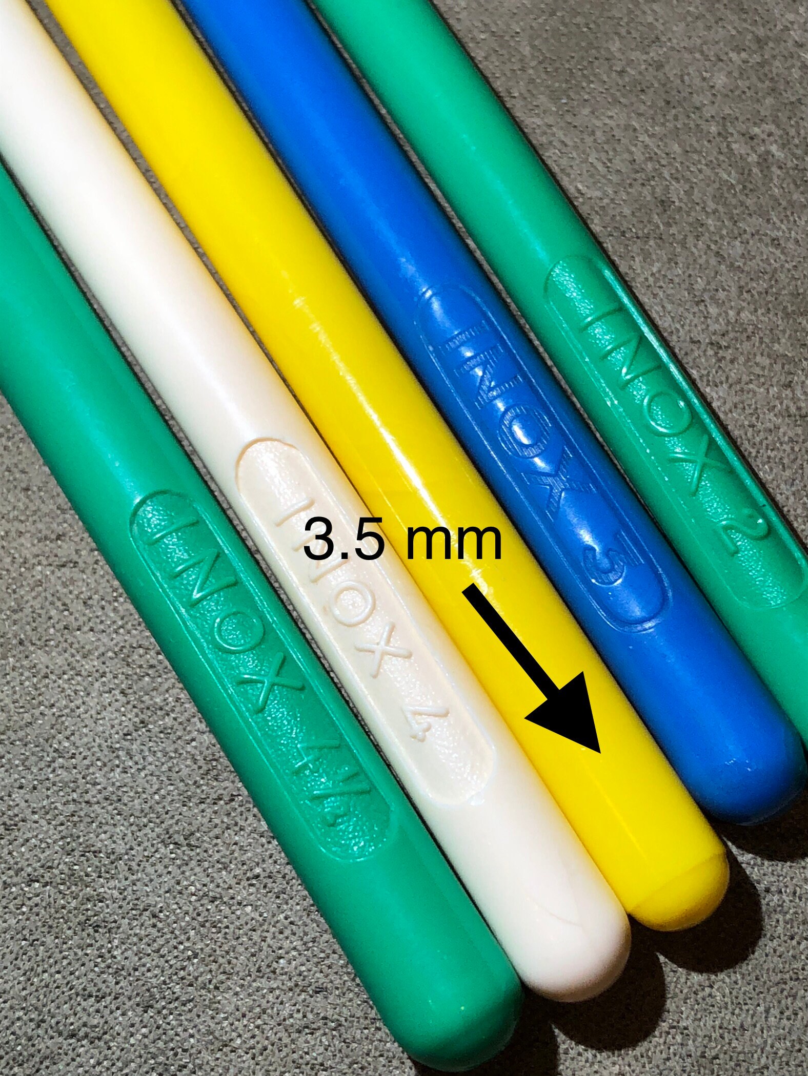 Vintage INOX Brand Crochet Hooks, Multiple Sizes, Plastic Handles and ...