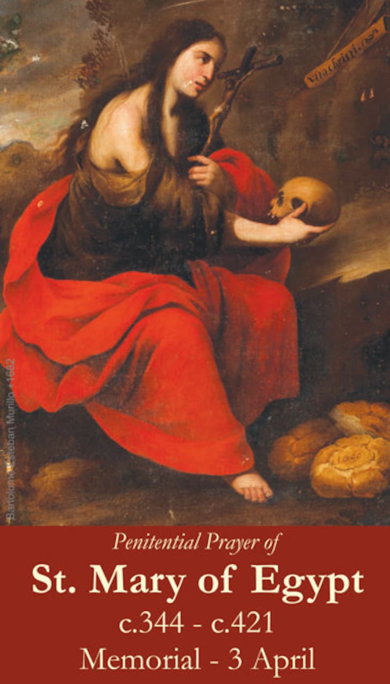 St. Mary of Egypt Prayer Card Glossy Finish Santa Maria De Egipto ...