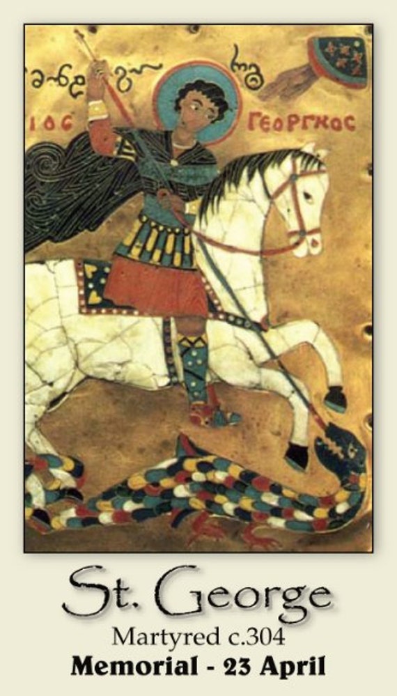 St. George Prayer Card Saint of Soldiers Military Warrior - Etsy