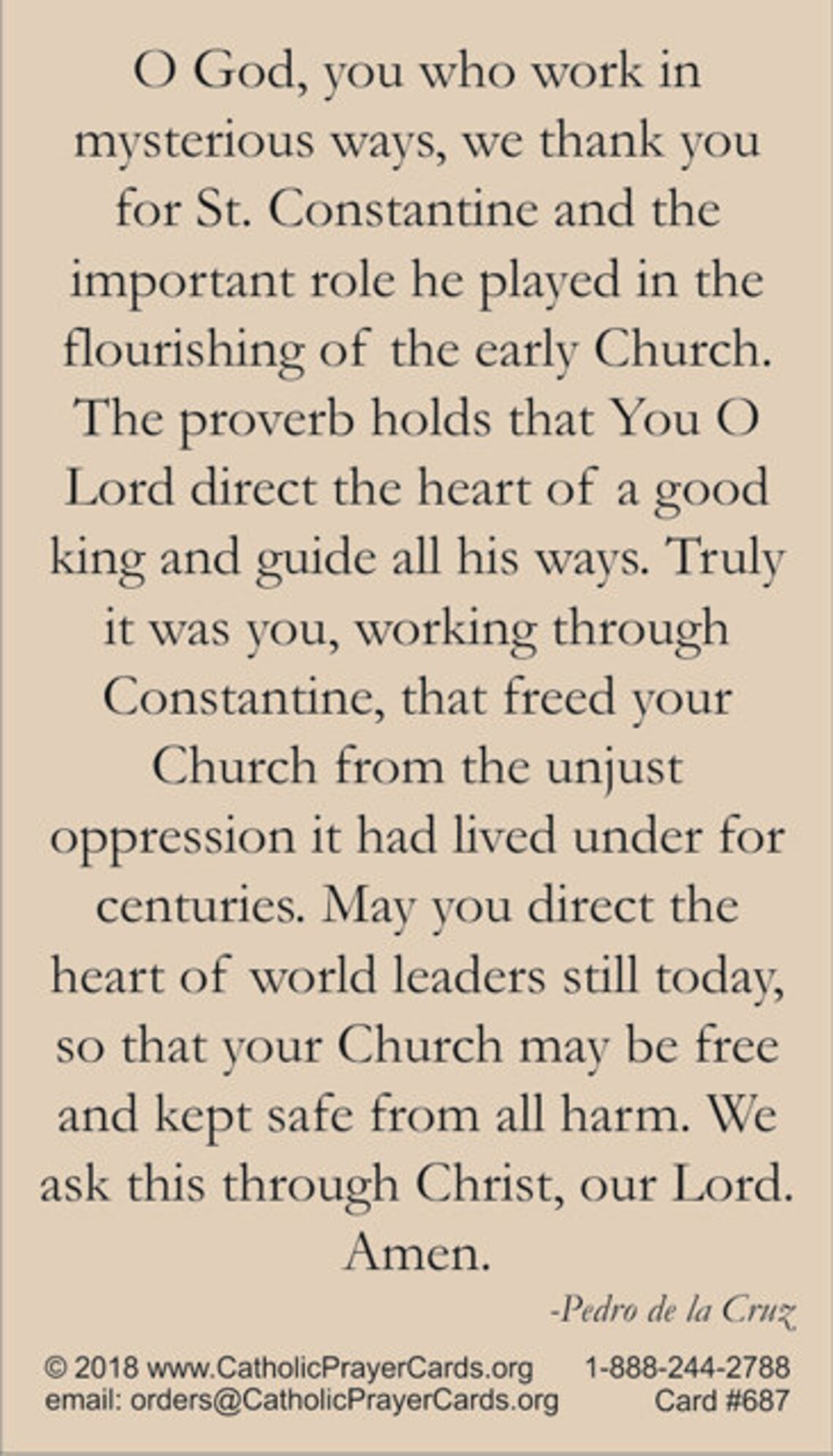 St. Constantine the Great Prayer Card English | Etsy