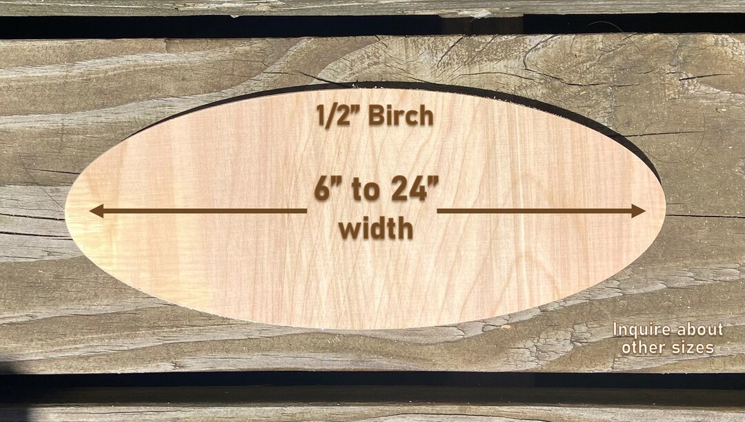 6" to 24" Unfinished Wood Craft Ovals, 1/2" Thick Birch Plywood - Etsy