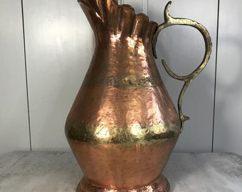 Antique Copper Large Pitcher - Etsy