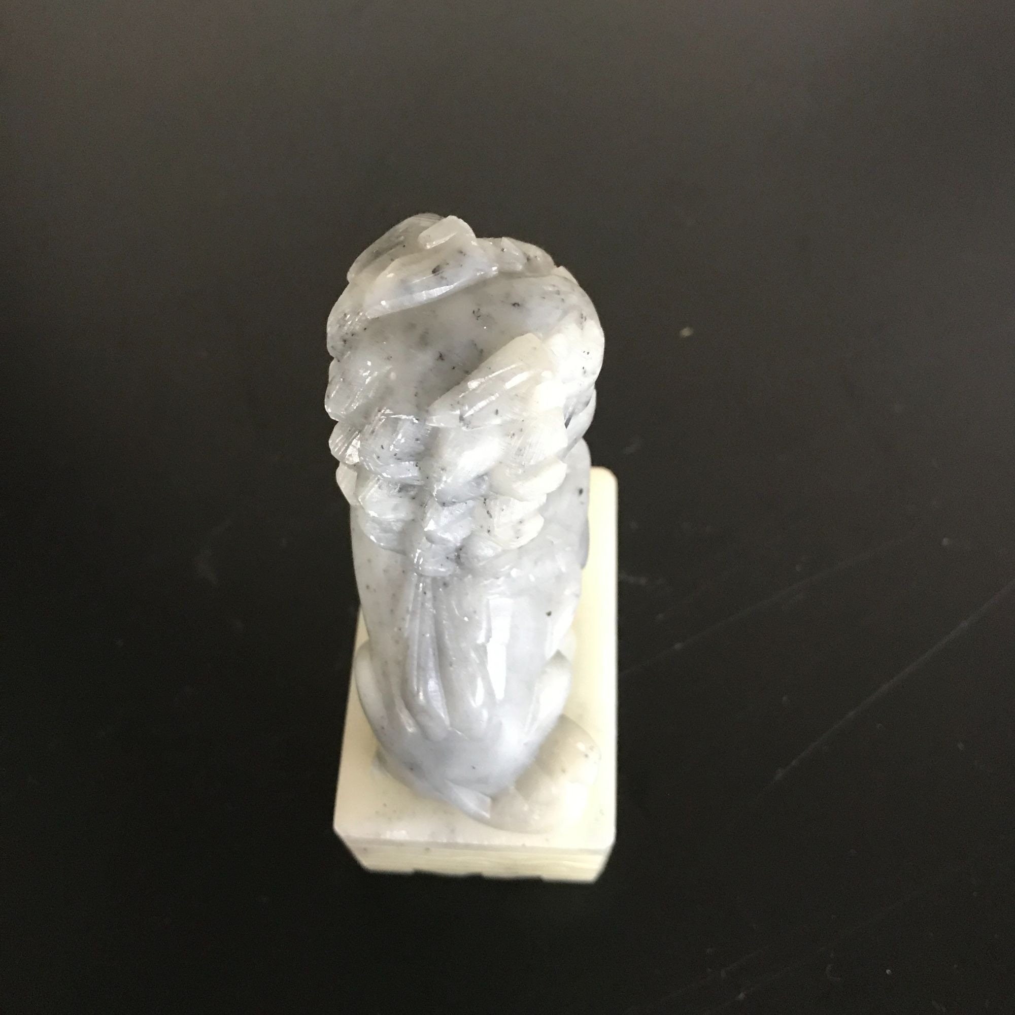 Vintage Carved Gray Grey Quartz Chinese Foo Dog Figurine Statue Decor ...